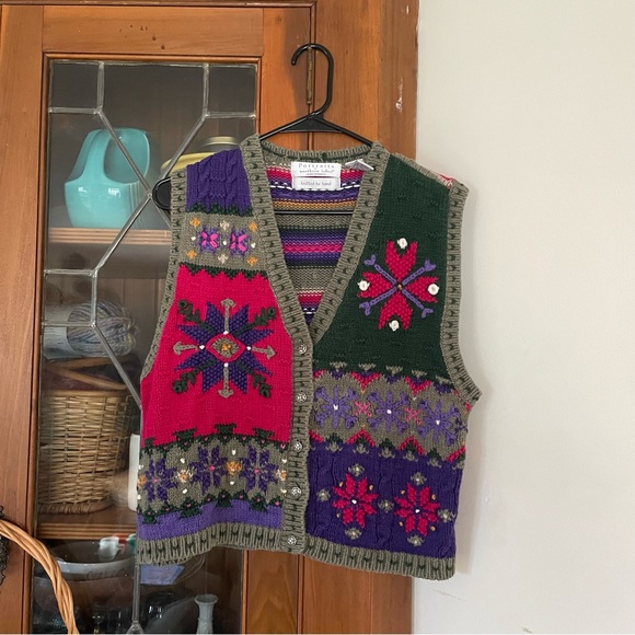 Sweaters | Vintage Cottage Core Knit Vest | Poshmark
